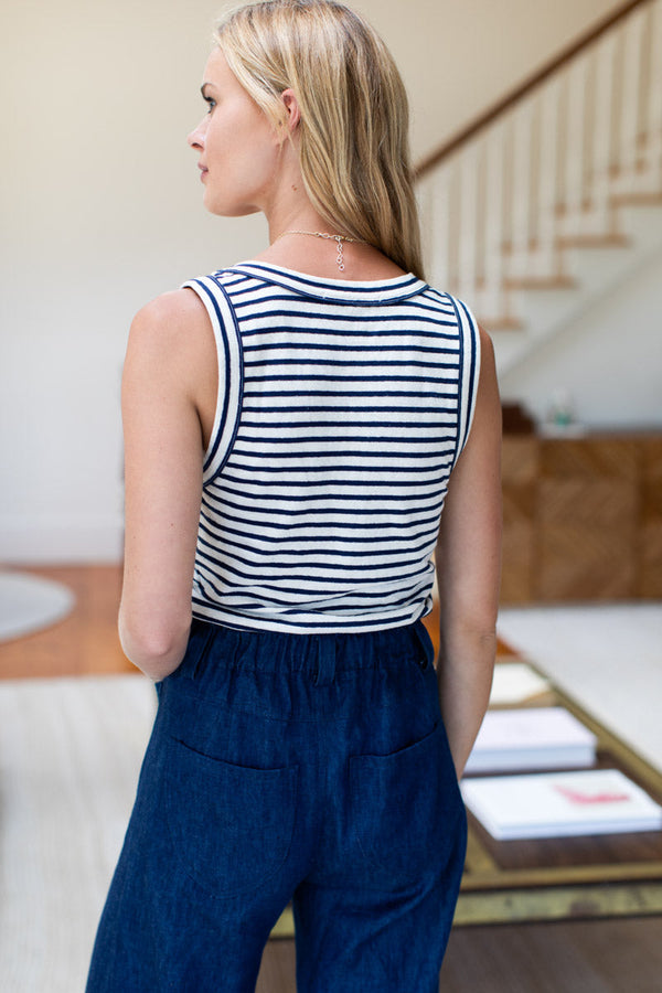 EMERSON FRY Go To Tank Top - Navy Stripe Organic - Adorn